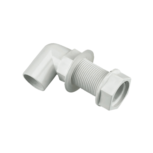 Tank Connector Bent Overflow PVC Black/White 21.5mm - Evomart